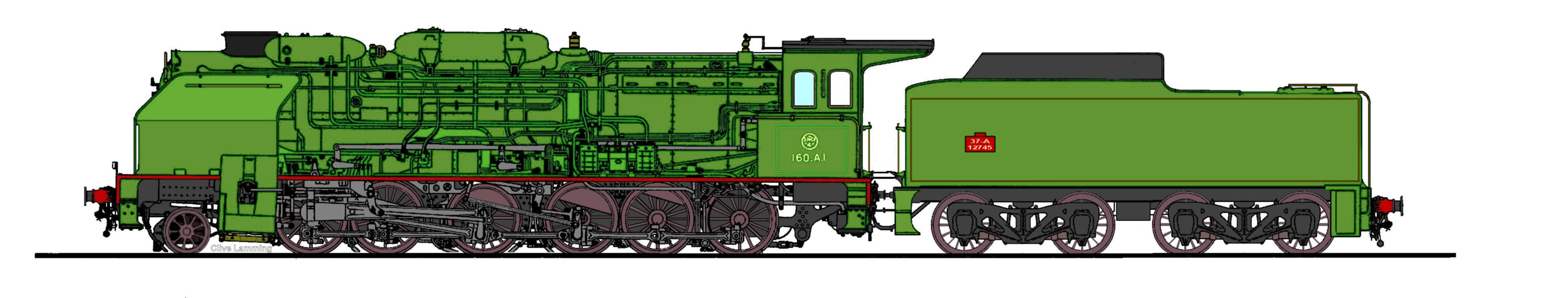 France.1.1435.Locomotive-type-160.N°160A1.Prototype.Serie-ex.150-a-030 ...